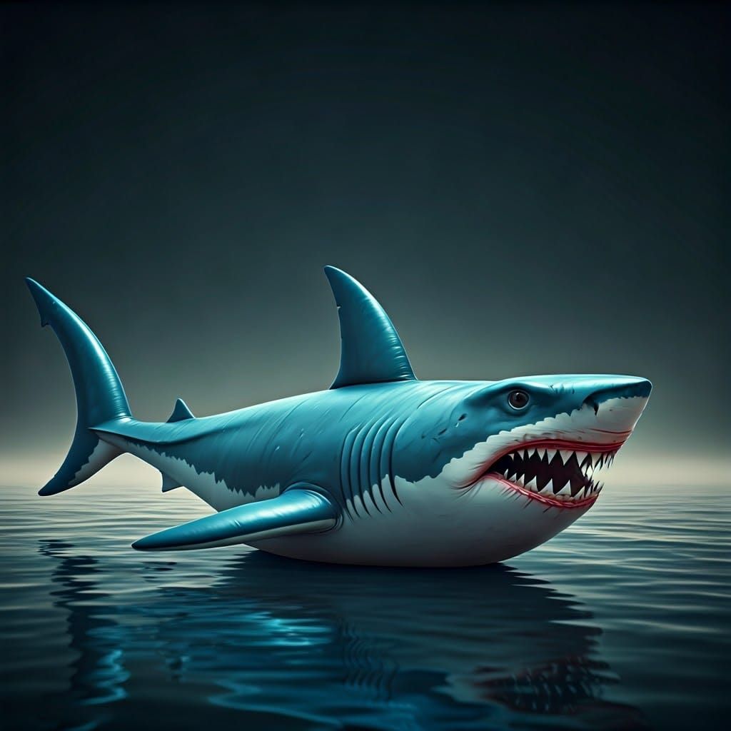 Shark as a inflatable floatie - Epic Shark Inflatable Floati...