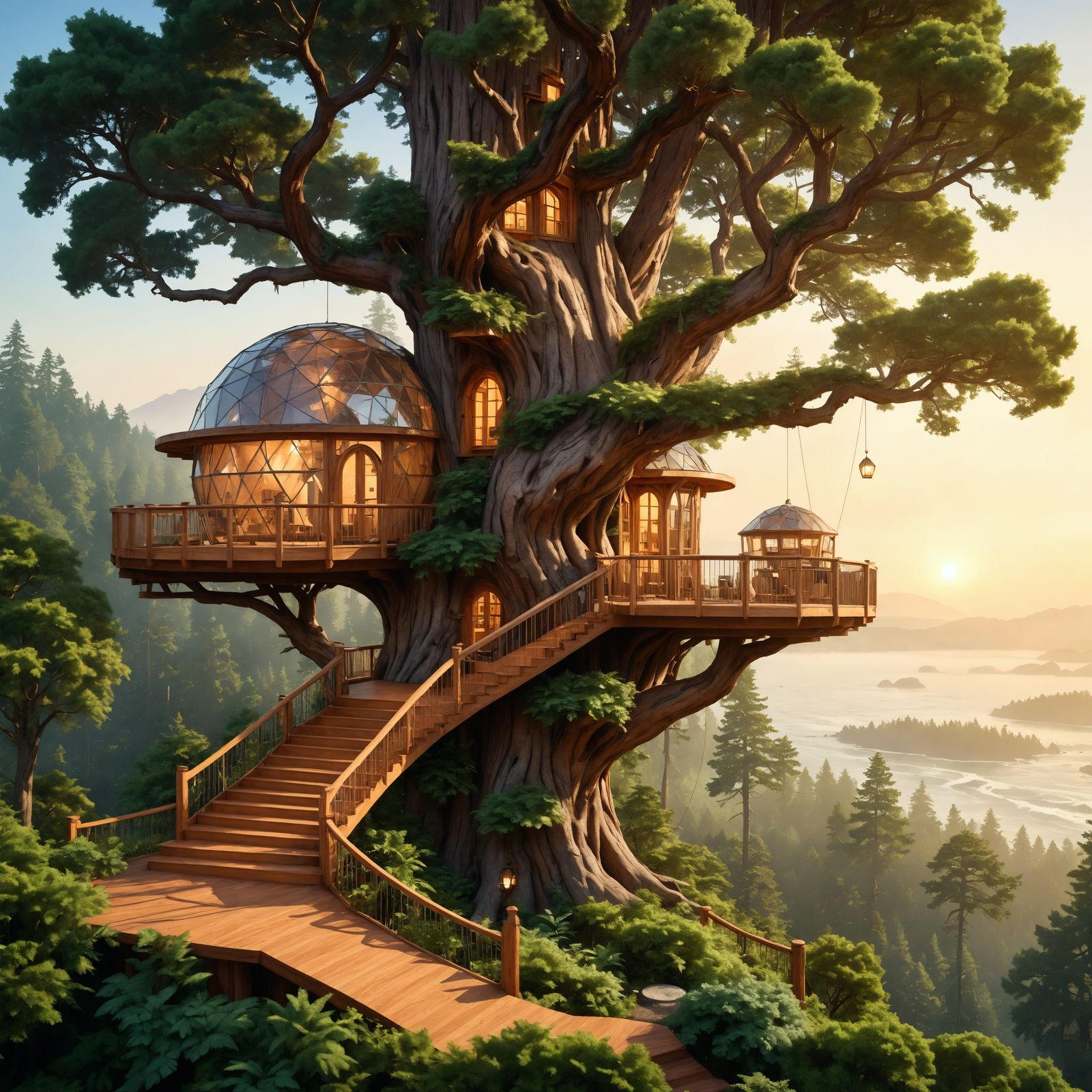 Geodesic Dome Treehouse - Dreamlike Geodesic Dome Treehouse ...