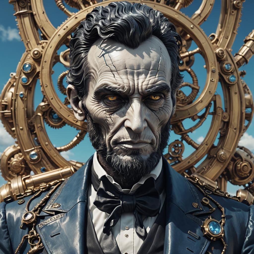 Steampunk Lincoln - AI Generated Artwork - NightCafe Creator