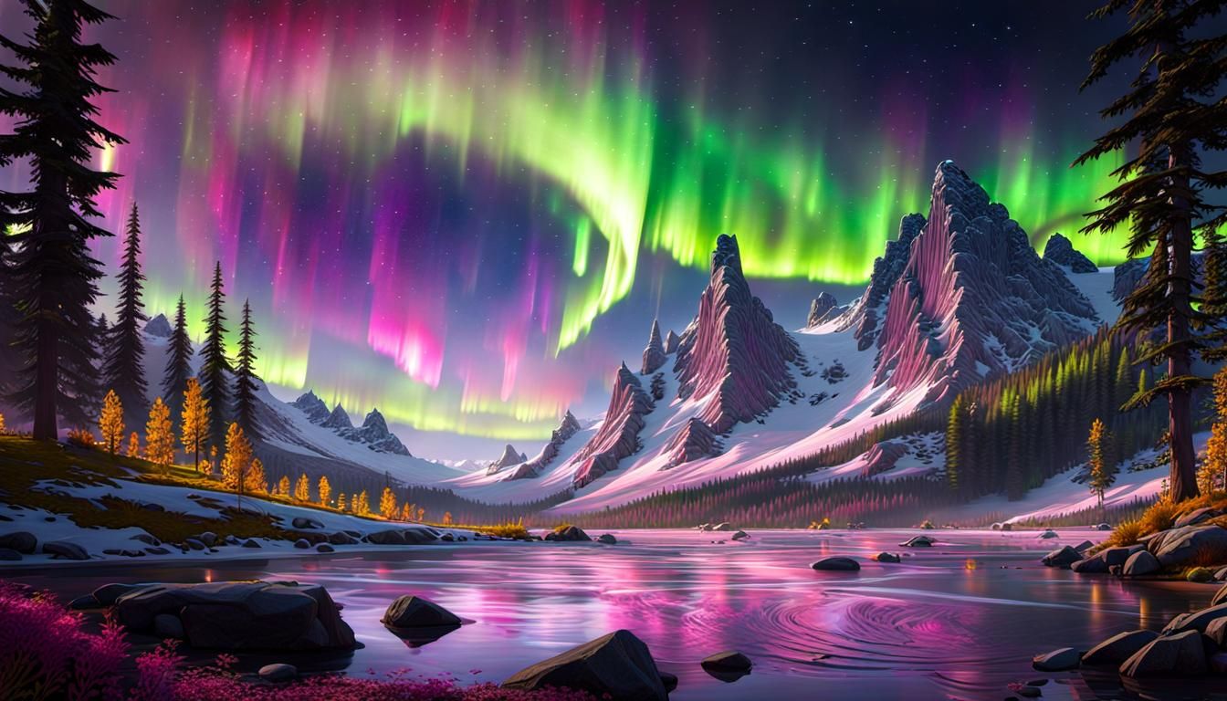 Prismatic Aurora Waves - AI Generated Artwork - NightCafe Creator