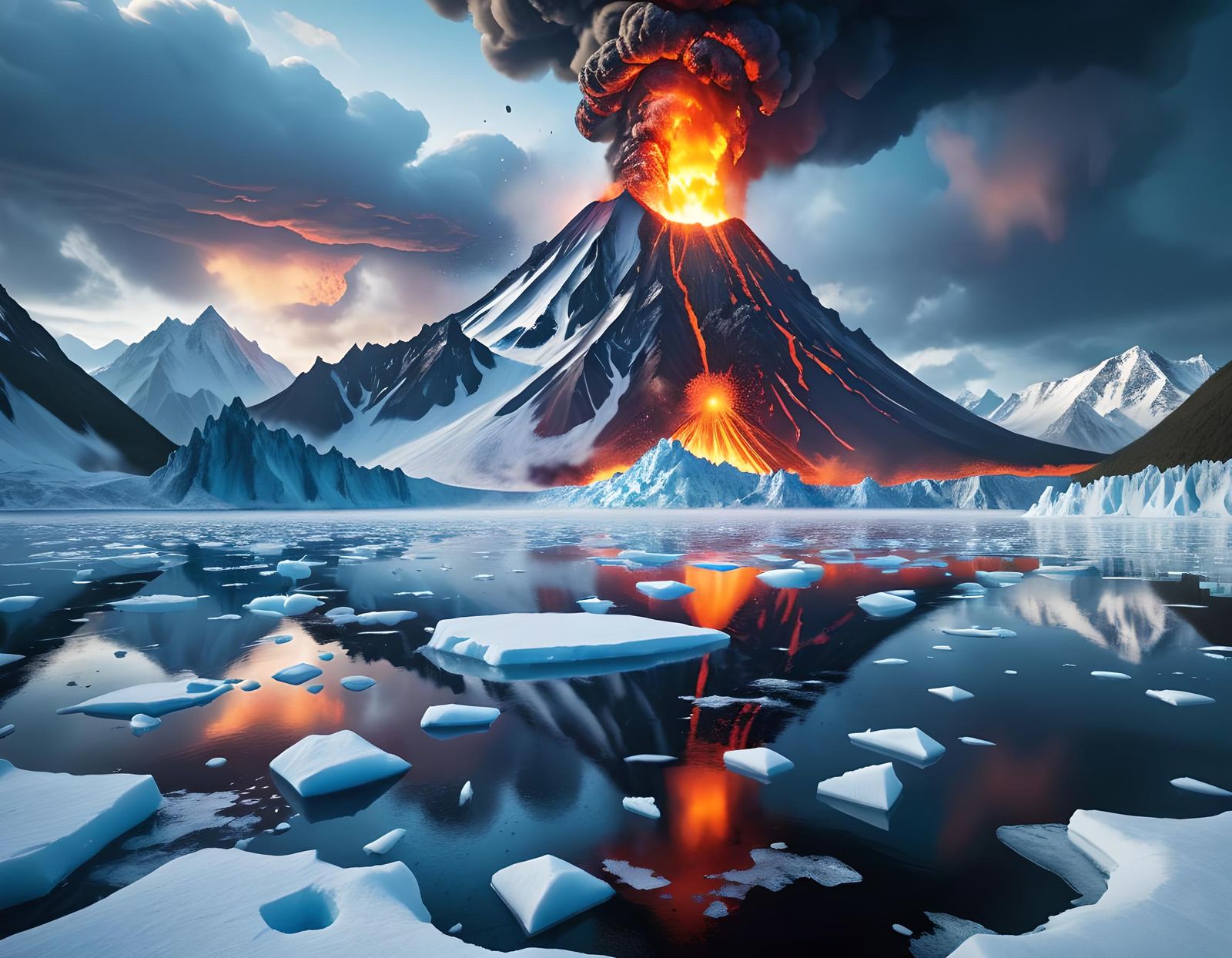 The volcano's erupting - AI Generated Artwork - NightCafe Creator