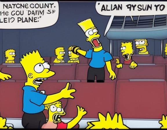 Bart Simpson hails a taxi from the planet zargon - AI Generated Artwork ...