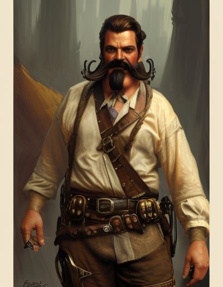 Steampunk Rogue with Moustache - AI Generated Artwork - NightCafe Creator