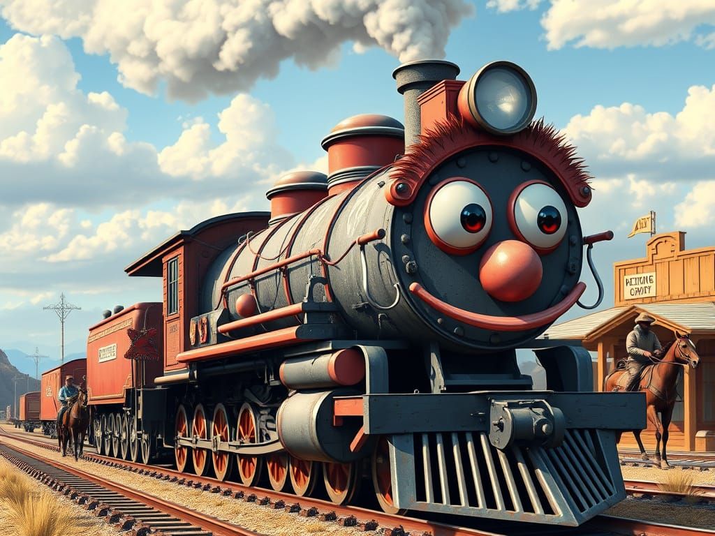 whimsical steam train - Surreal Steam Train Engine in Whims...