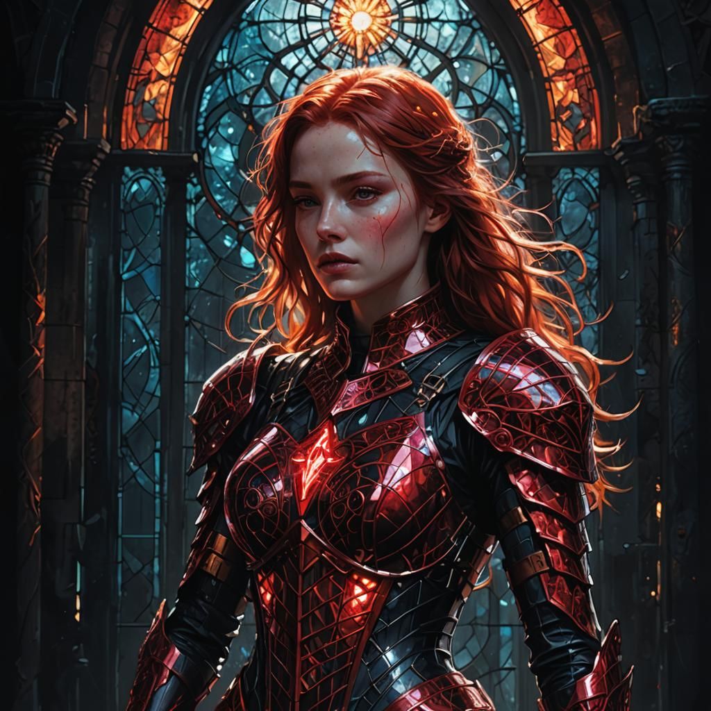 Stained Glass Armor v3 - AI Generated Artwork - NightCafe Creator