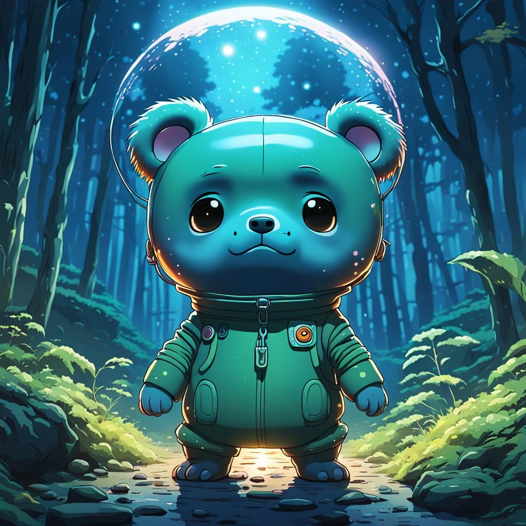 kawaii chibi alien bear - AI Generated Artwork - NightCafe Creator