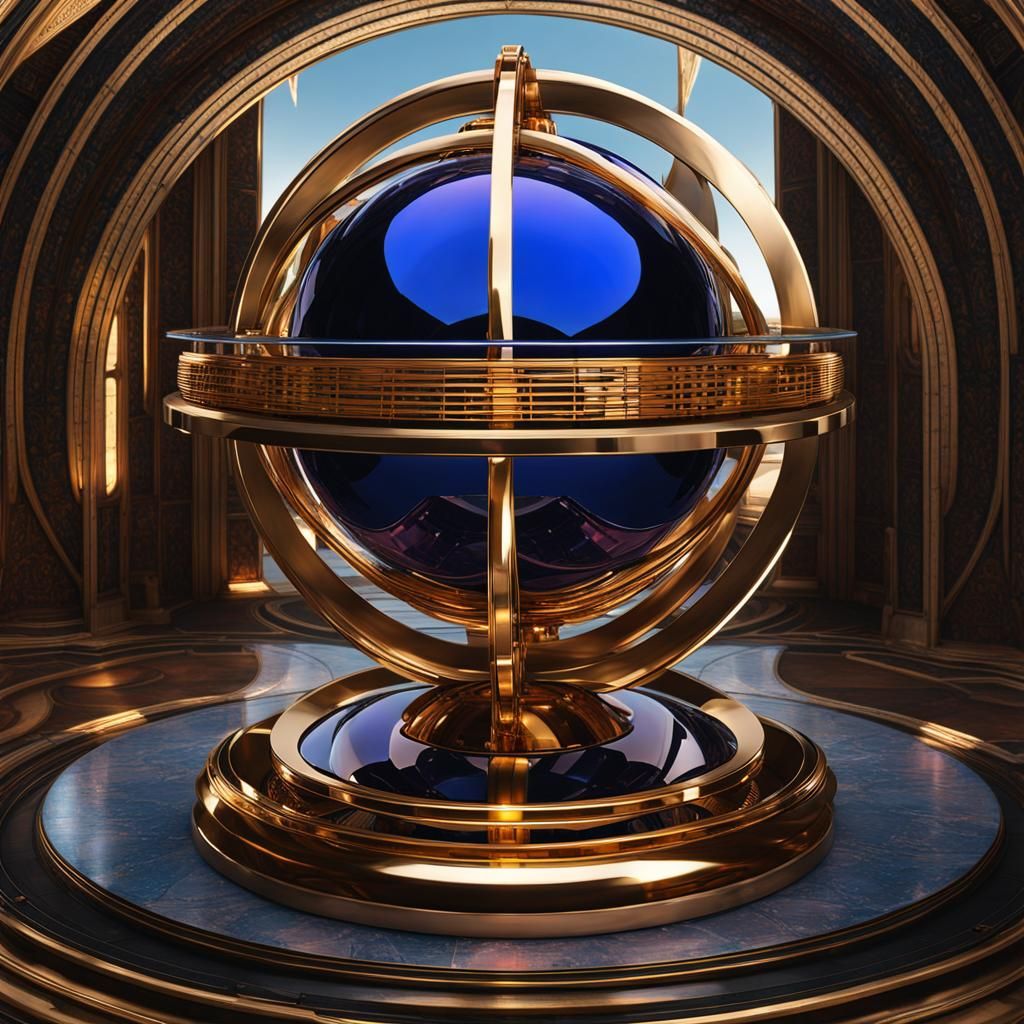 Display Atlantis Gyroscope Glass Sphere - AI Generated Artwork - NightCafe Creator