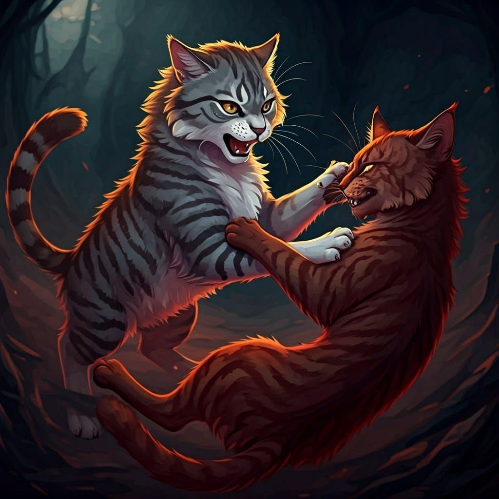 Ivy Pool Attacking Antpelt in The DarkForest///Warrior Cats///