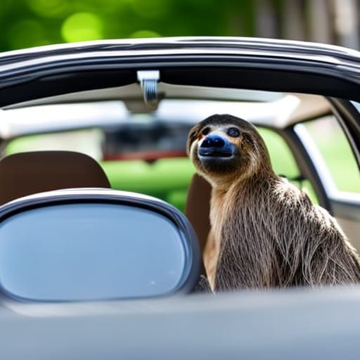 sloth driving an electric car quickly - AI Generated Artwork ...