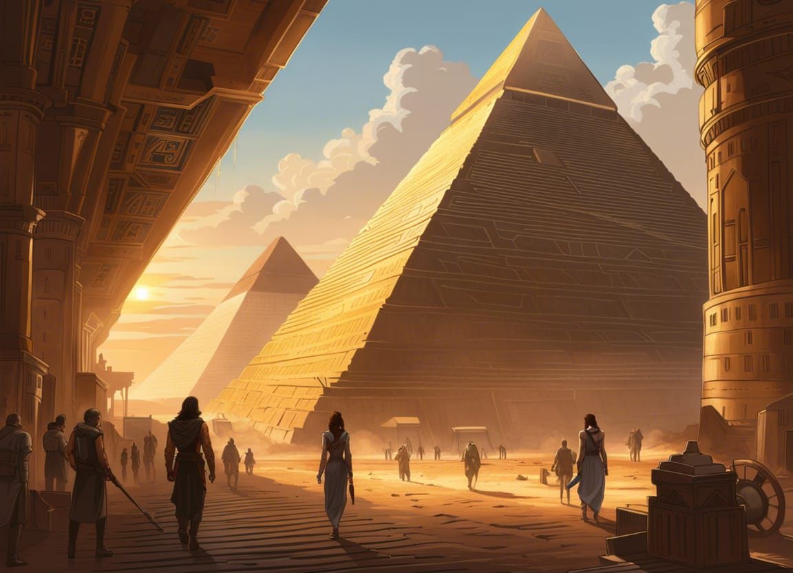 Egyptian Pyramids in Their Prime - AI Generated Artwork - NightCafe Creator