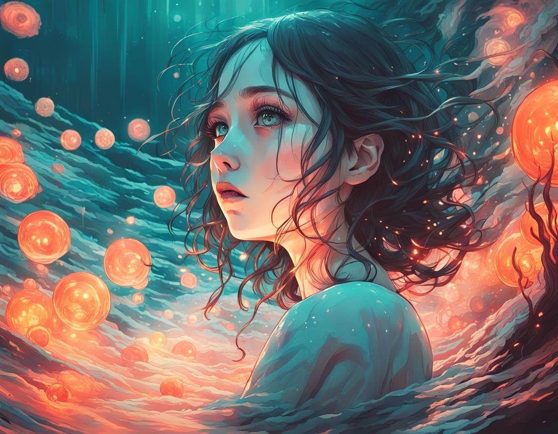 Drowning in fear - AI Generated Artwork - NightCafe Creator