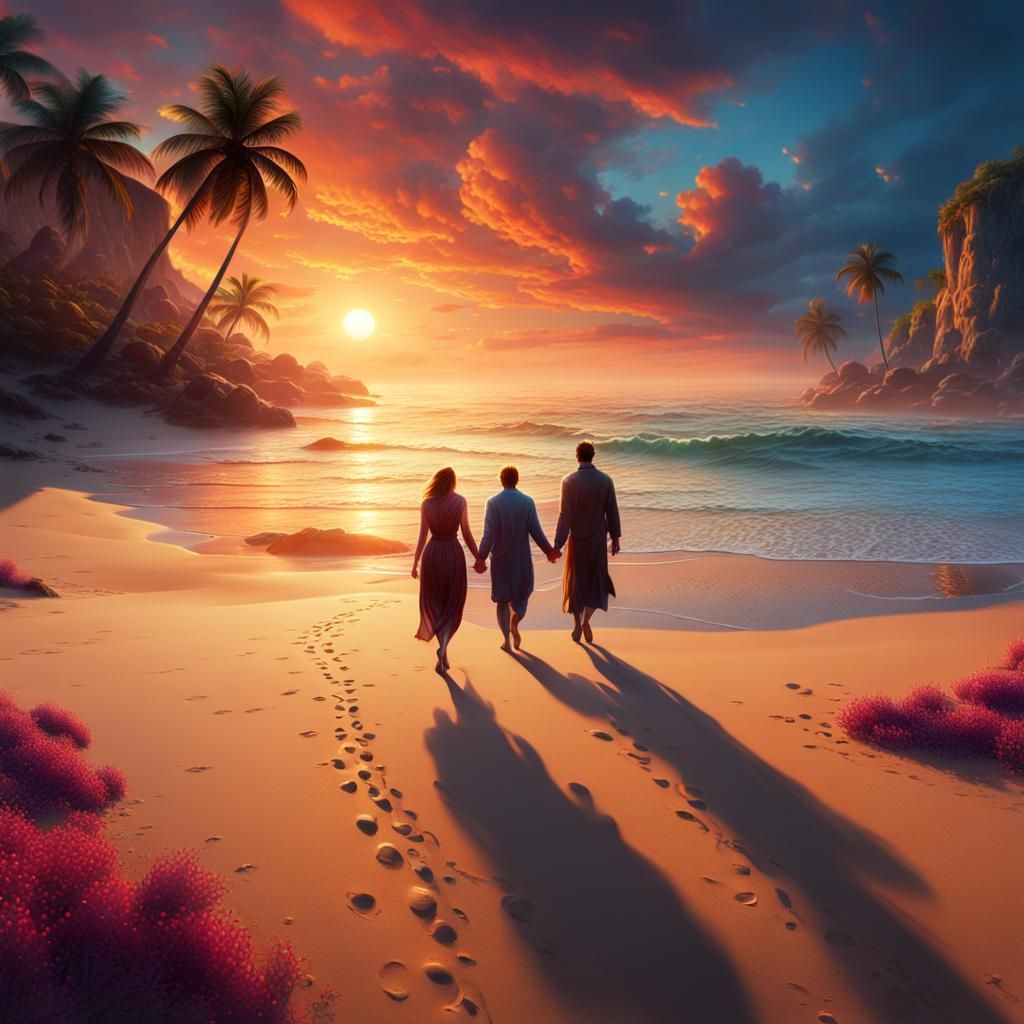 Thruple Hand in Hand - AI Generated Artwork - NightCafe Creator