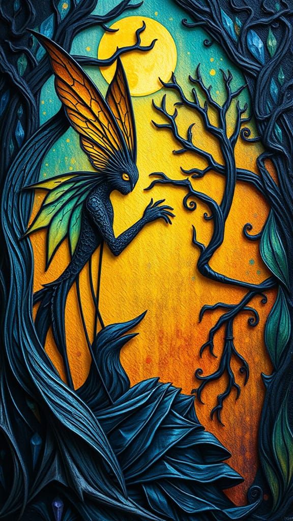 Changeling Bard Mysterious Moebius cool colors contrasting colors ...