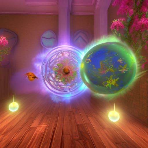 mystical orbs with birds and flowers 3Delight Art of Illusion astral ...