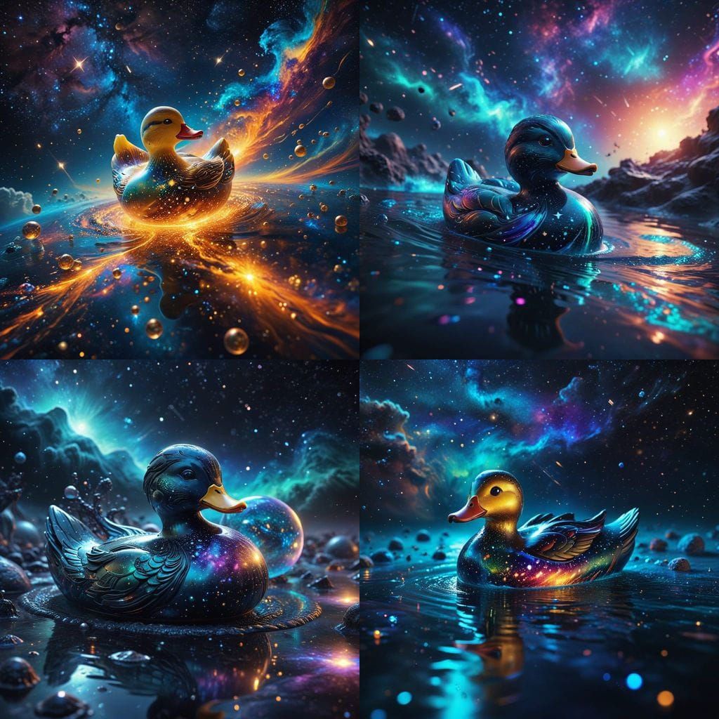Rubber duck - Whimsical Cosmic Rubber Duck soars through S...