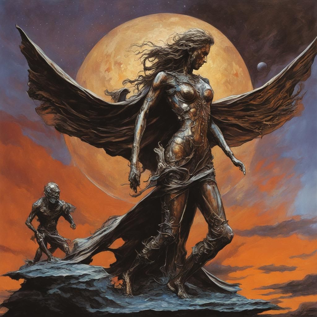 Majestic Angelic Statue - AI Generated Artwork - NightCafe Creator