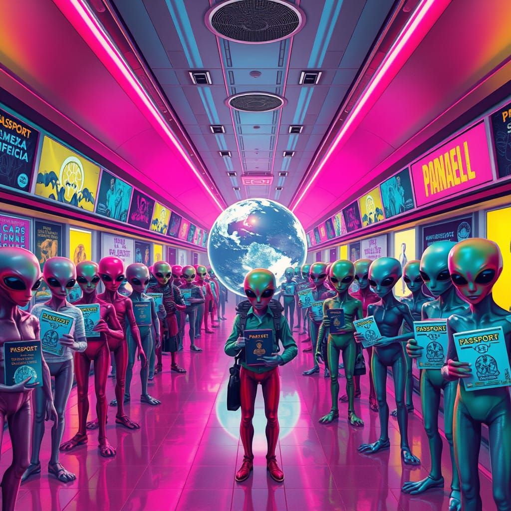 Alien DMV in Futuristic Galaxy - AI Art