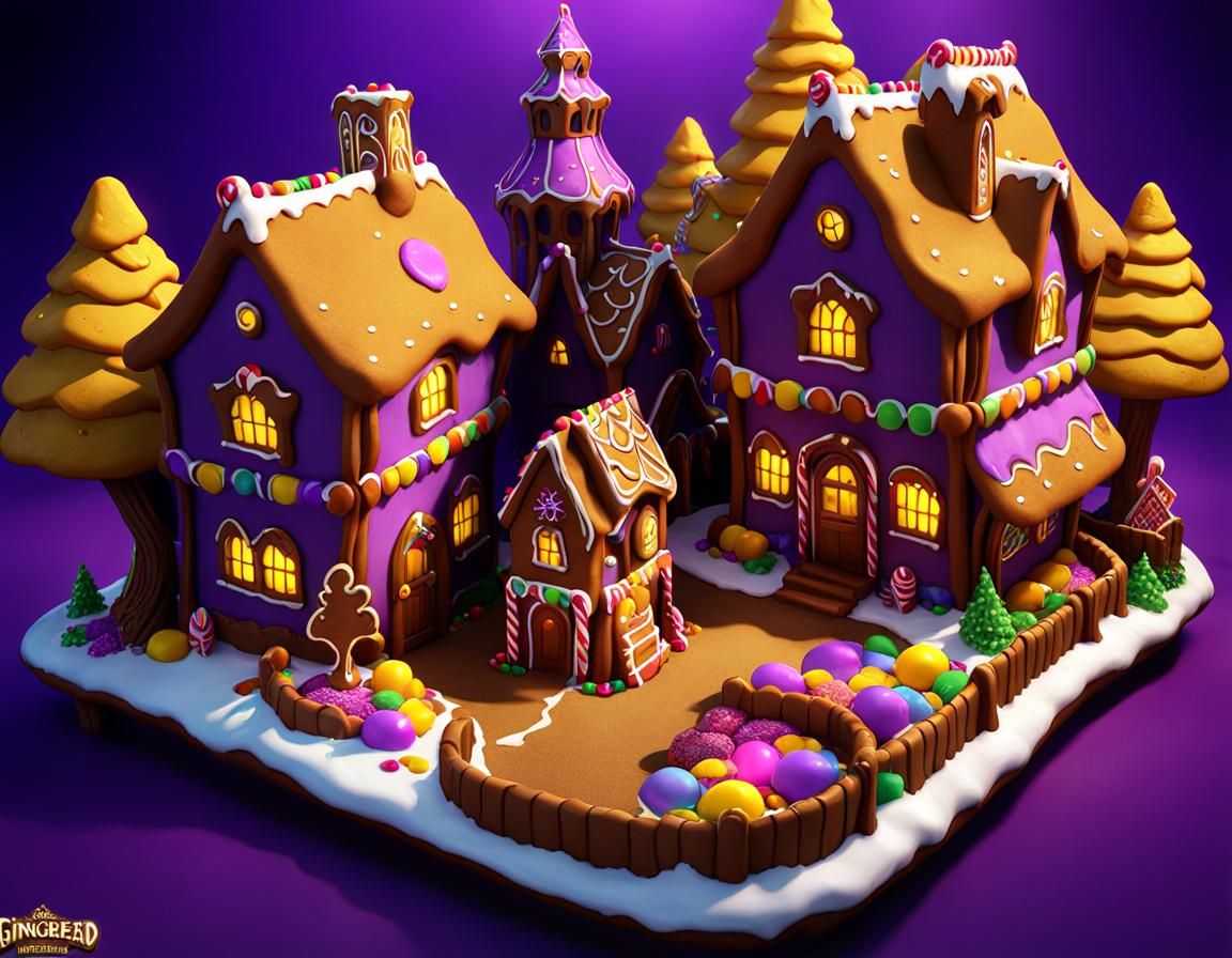 Gingerbread house diorama - AI Generated Artwork - NightCafe Creator