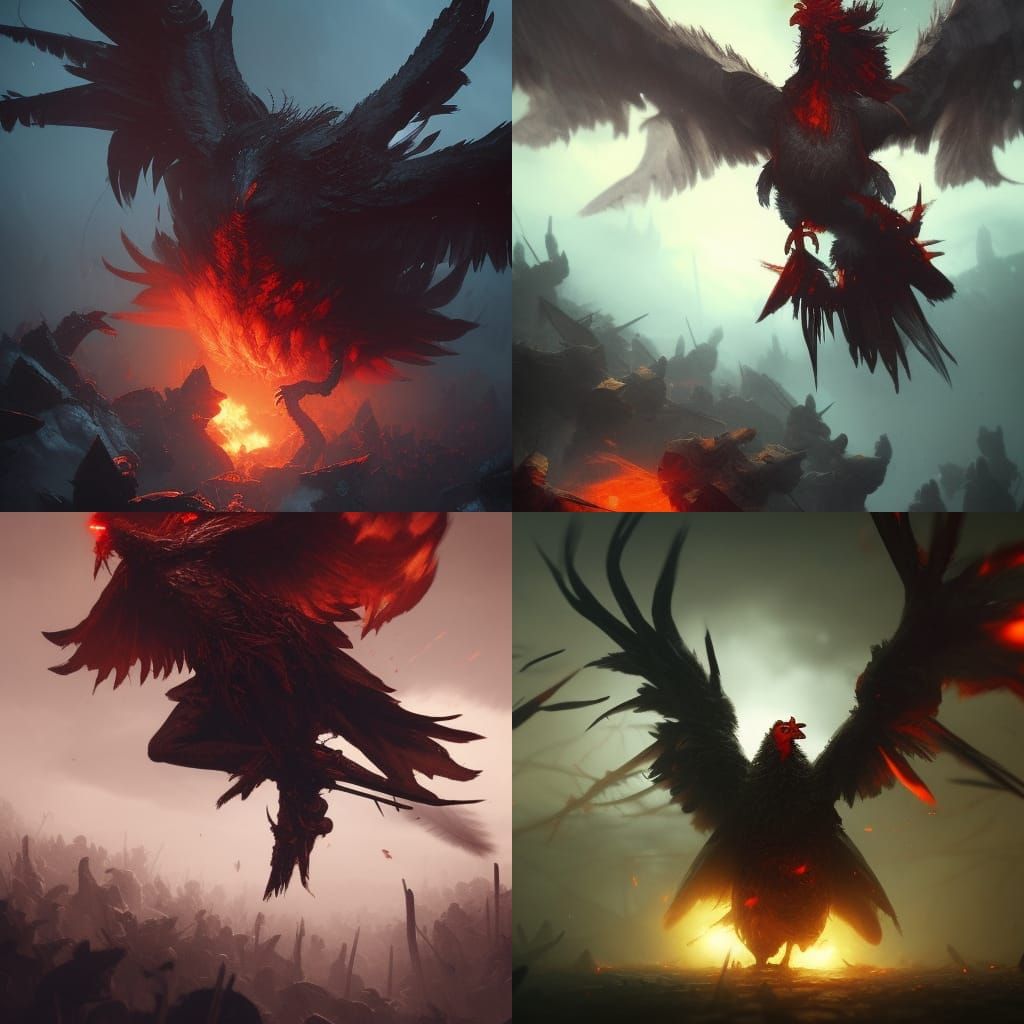 Evil demonic giant Chicken Invasion - AI Generated Artwork - NightCafe ...