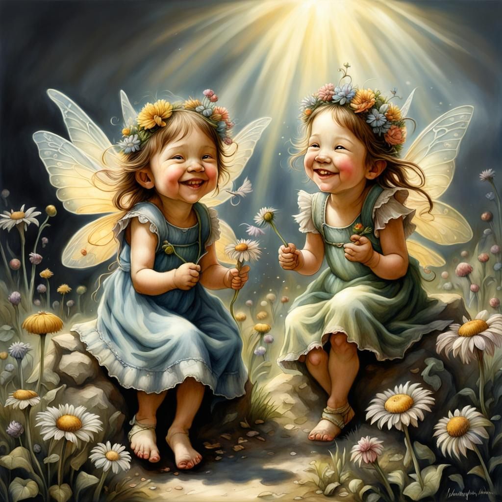 Beautiful happily fairies - AI Generated Artwork - NightCafe Creator