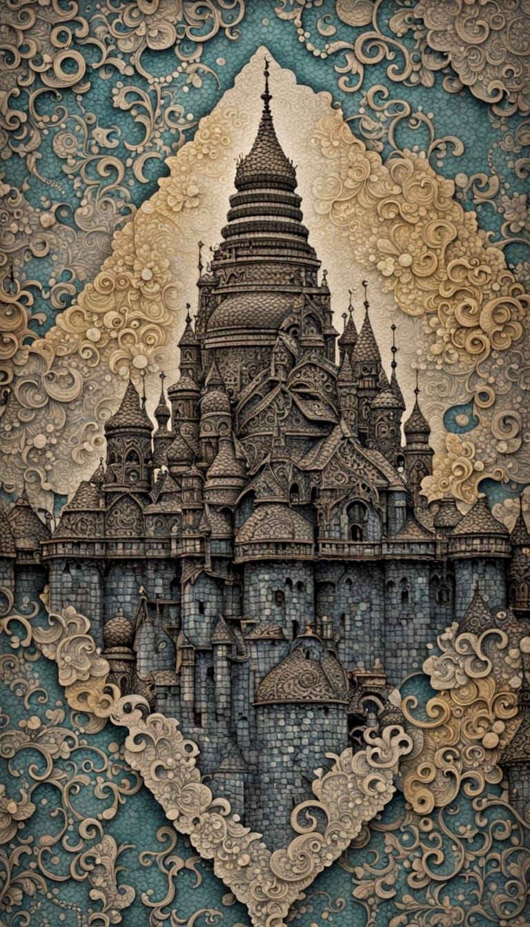 Cyberpunk Grunge Masterpiece with Layered Filigree... - AI Art