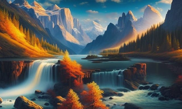 Insanely detailed hyperrealistic painting of the natural skyline. - AI ...