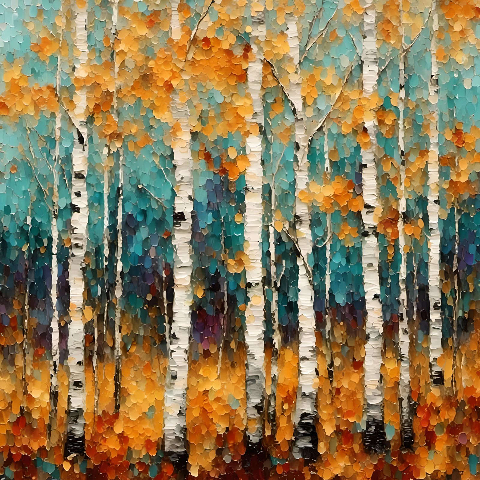 Autumn birch trees - AI Generated Artwork - NightCafe Creator