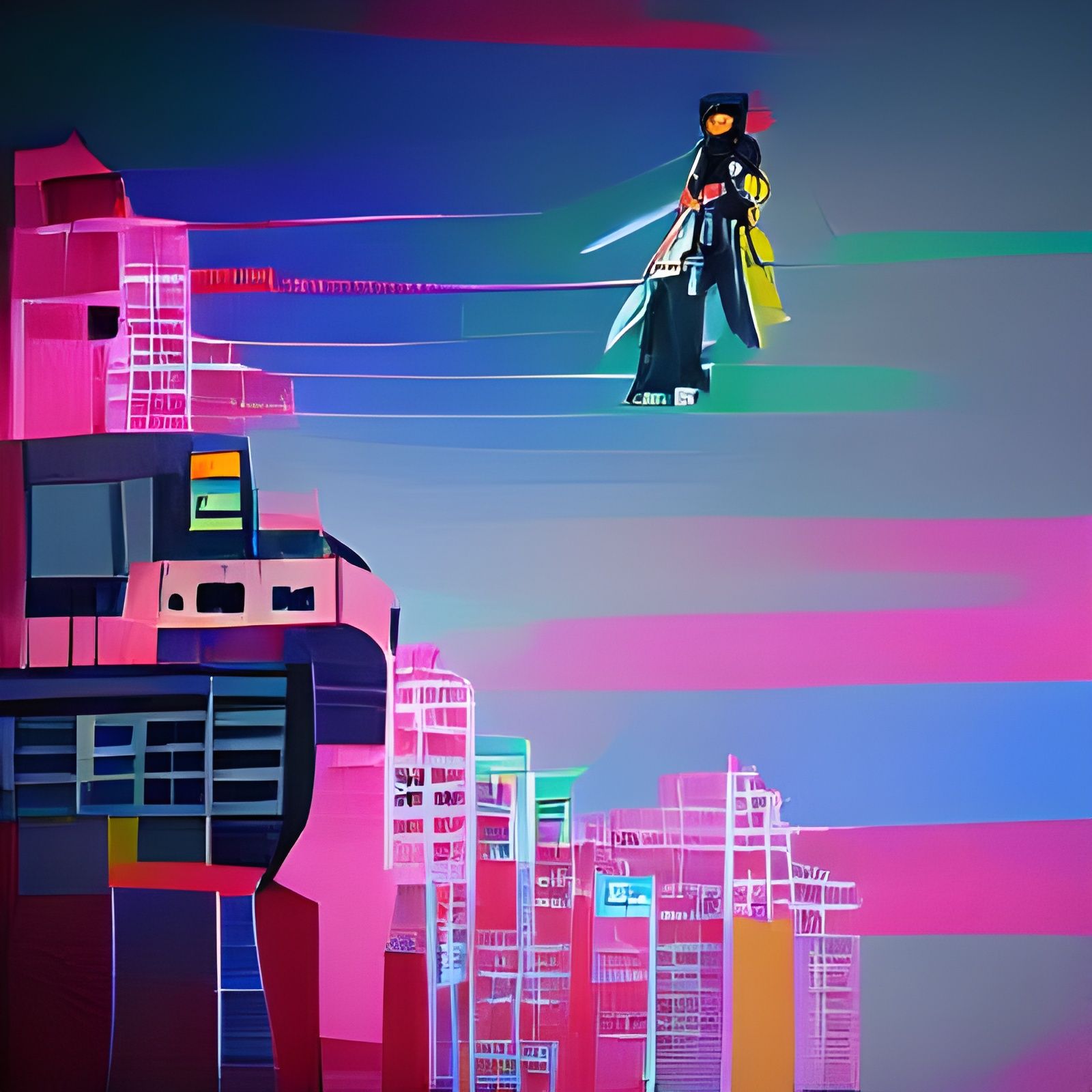 CYBERPUNK RETRO 80S anime colourful minimalist artwork - AI Generated ...