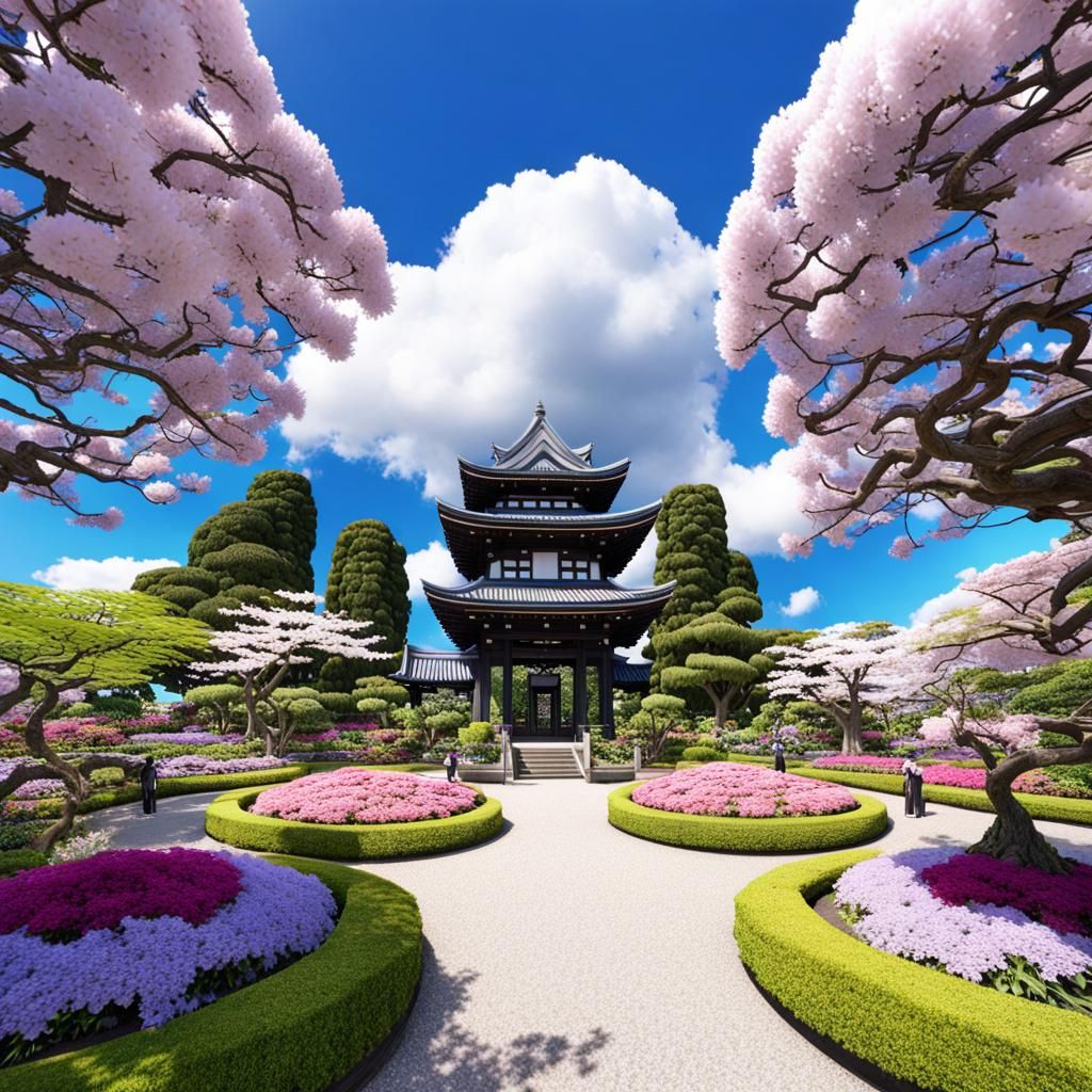 Ashikaga Flower Park, clouds, realistic, high quality, Virtual Reality ...