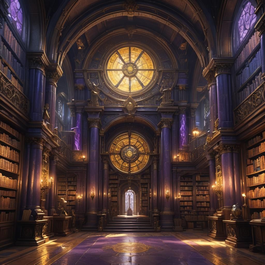 Grand entrance of the Ancient Library - AI Generated Artwork ...