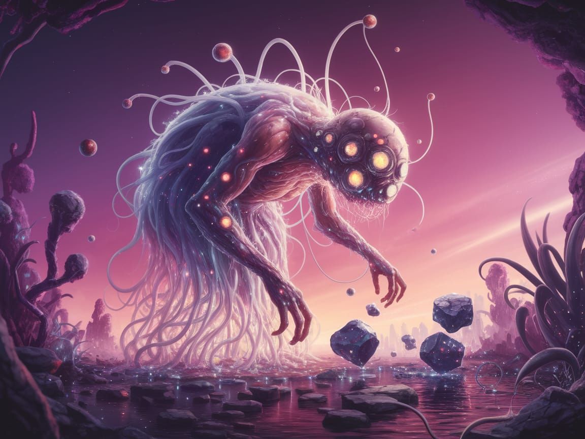 Surreal, Shape-Shifting Creature in a Dreamlike La... - AI Art