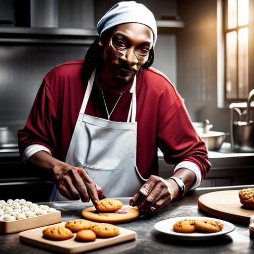 Snoop Dogg baking cookies - AI Generated Artwork - NightCafe Creator