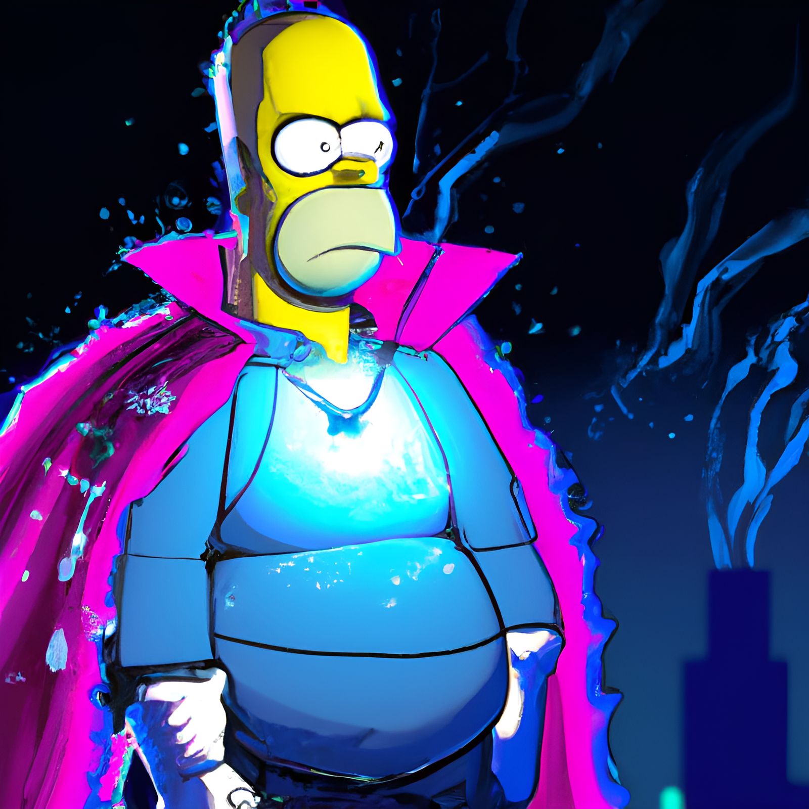 Homer Simpson in a superhero cape Mark Brooks and Dan Mumford, comic ...
