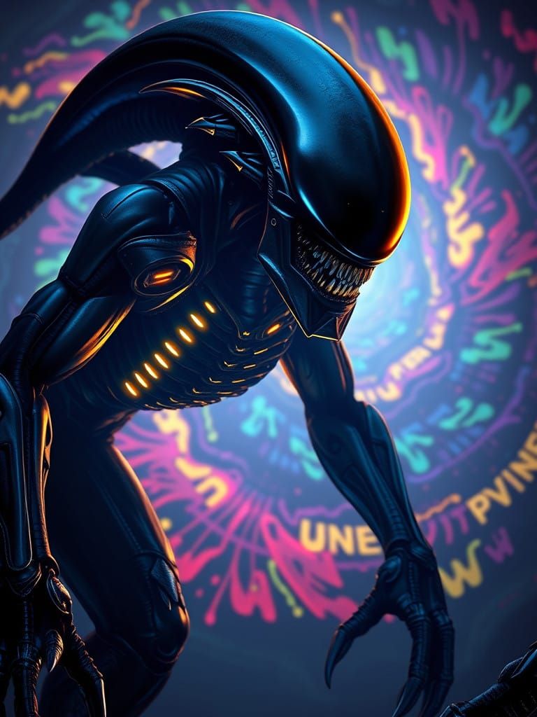 A UV blacklight painting monochromatic realistic digital full body of ...