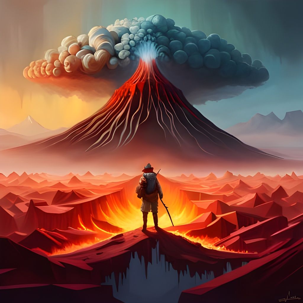 Volcano - AI Generated Artwork - NightCafe Creator
