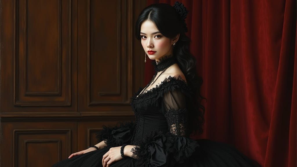Elegant Victorian Noblewoman in Regal Portrait - AI Art
