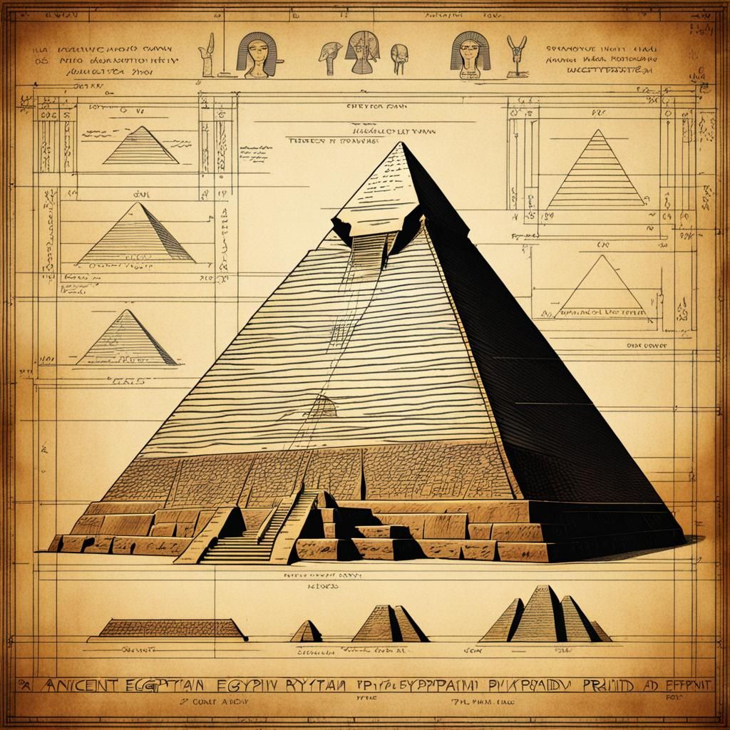 Ancient Egyptian Pyramid blueprint - AI Generated Artwork - NightCafe ...