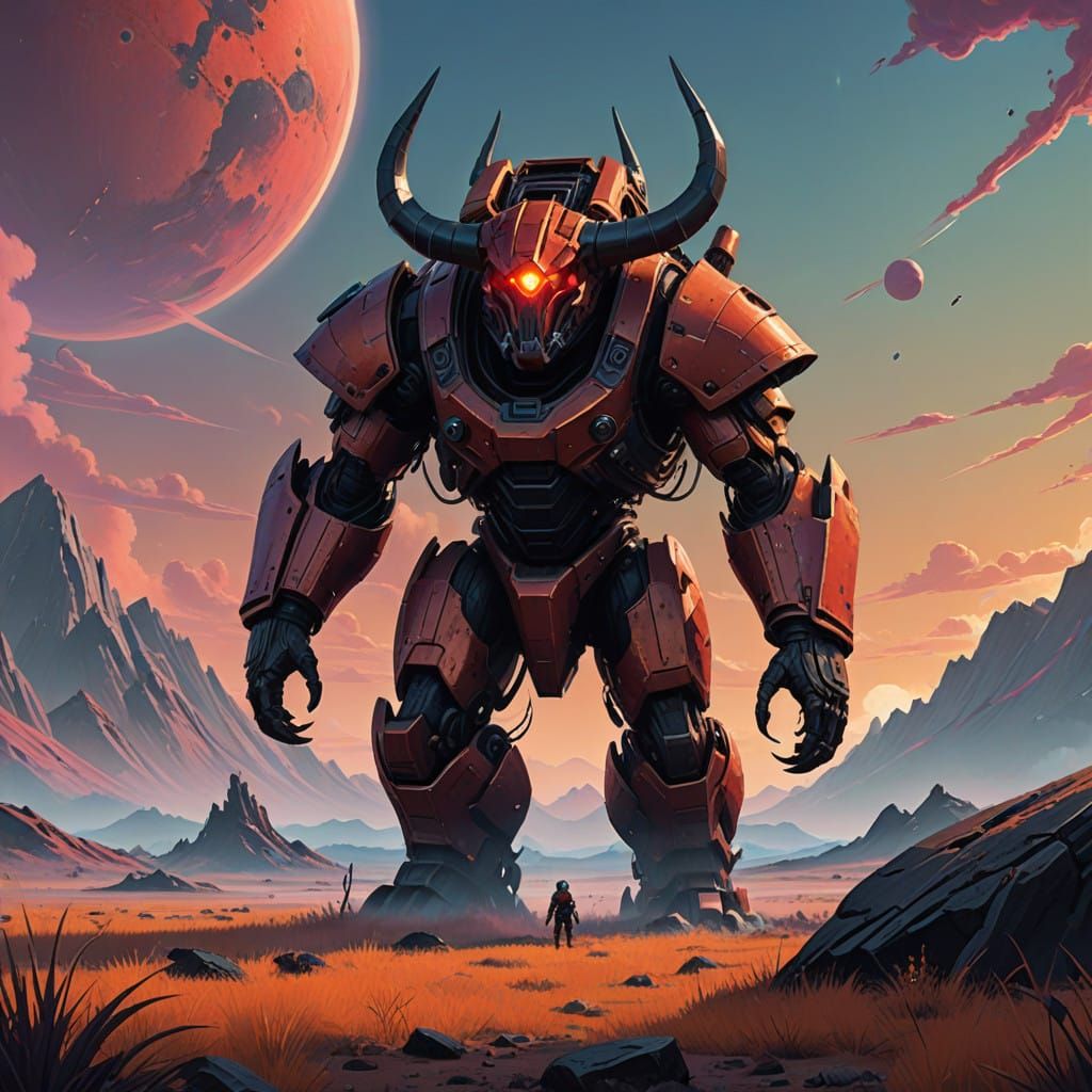 Minotaur Mars Futuristic Mecha - Minotaur Mars Futuristic Me...