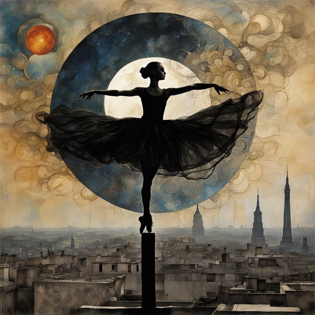 Ballerina silhouette v2 - AI Generated Artwork - NightCafe Creator