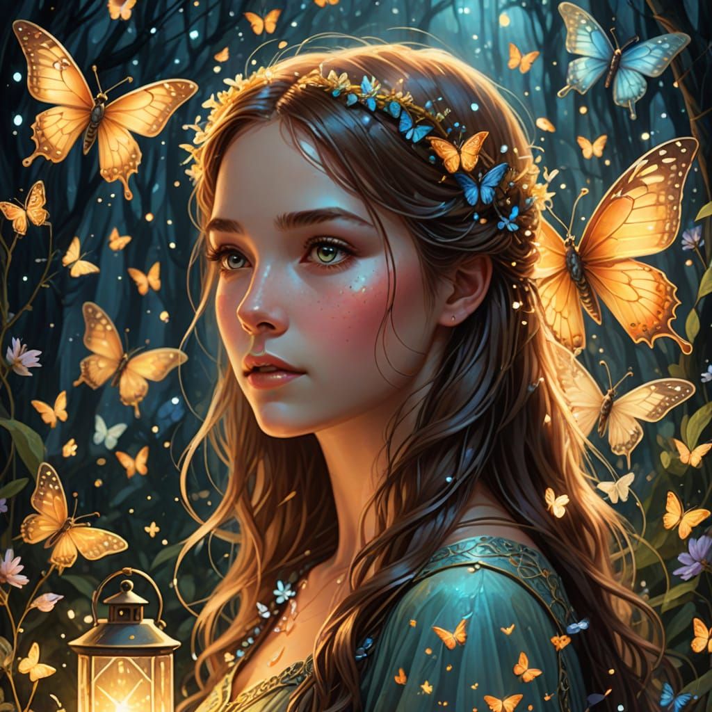 Ethereal Maiden with Butterfly Wings in Whimsical ... - AI Art