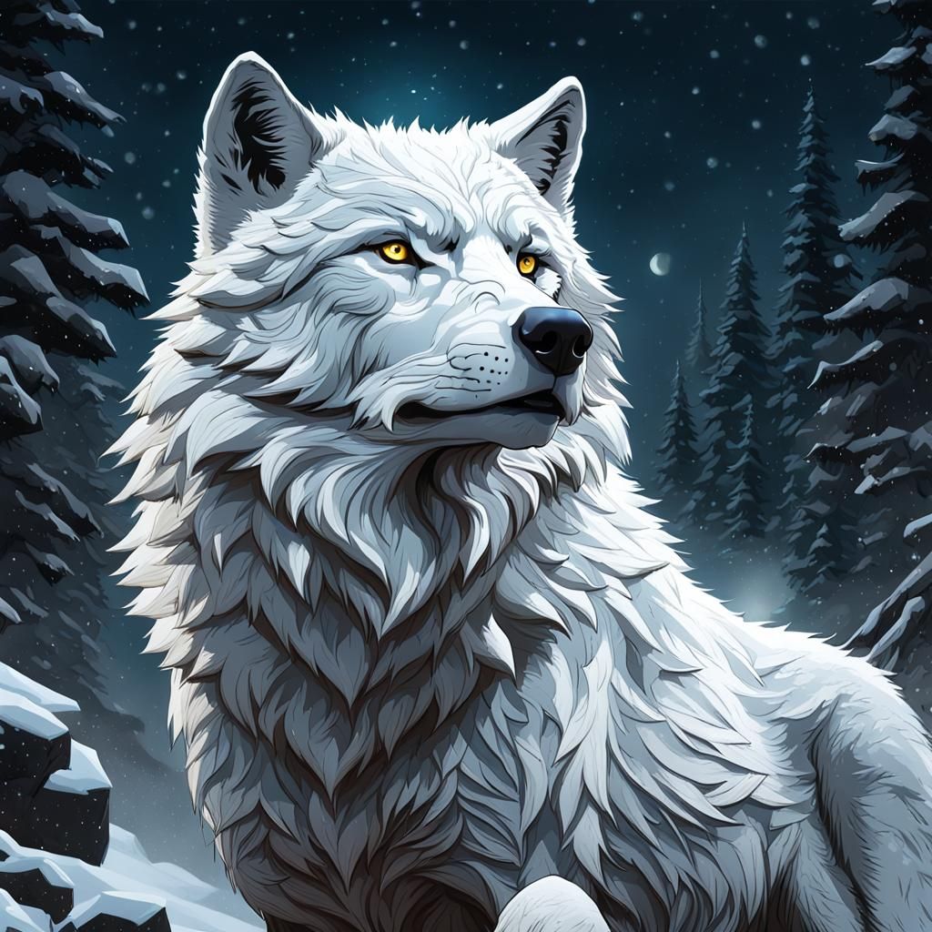 White wolf - AI Generated Artwork - NightCafe Creator