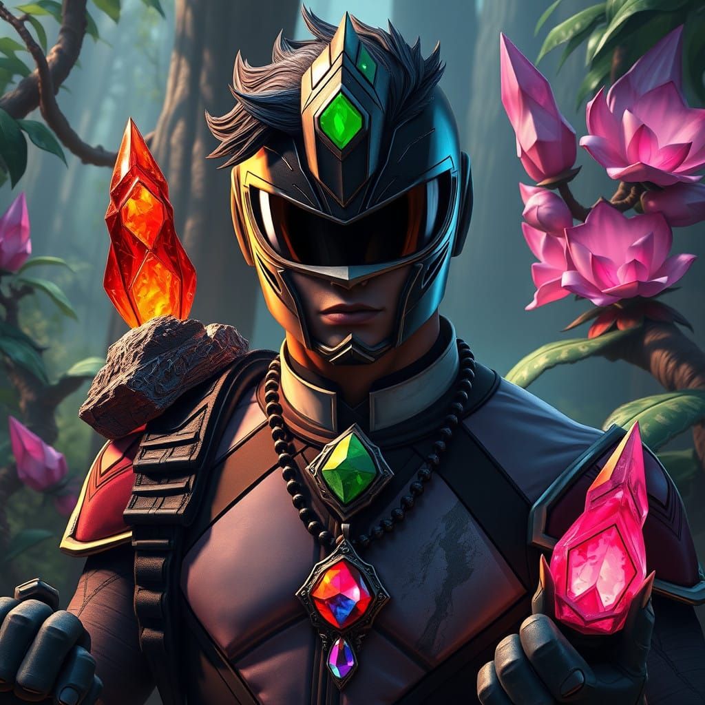 Mysterious Power Ranger with Plant Control and Wei... - AI Art