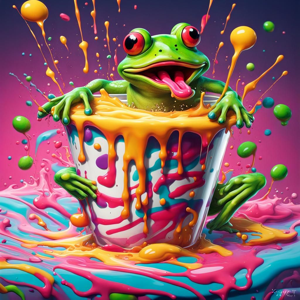 custard frog milk shake - AI Generated Artwork - NightCafe Creator