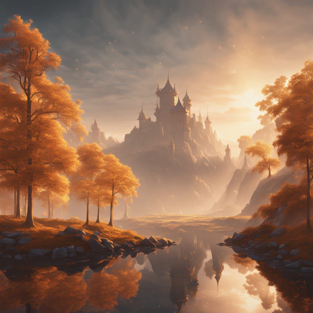 Ethereal Sword Shines with Celestial Spirits in Vi... - AI Art