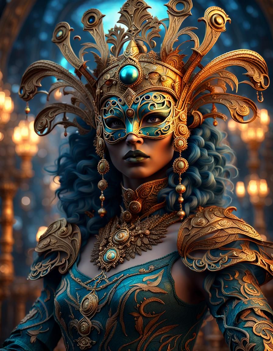 The masquerade The beautiful goddess of the masquerade ball HDR ...