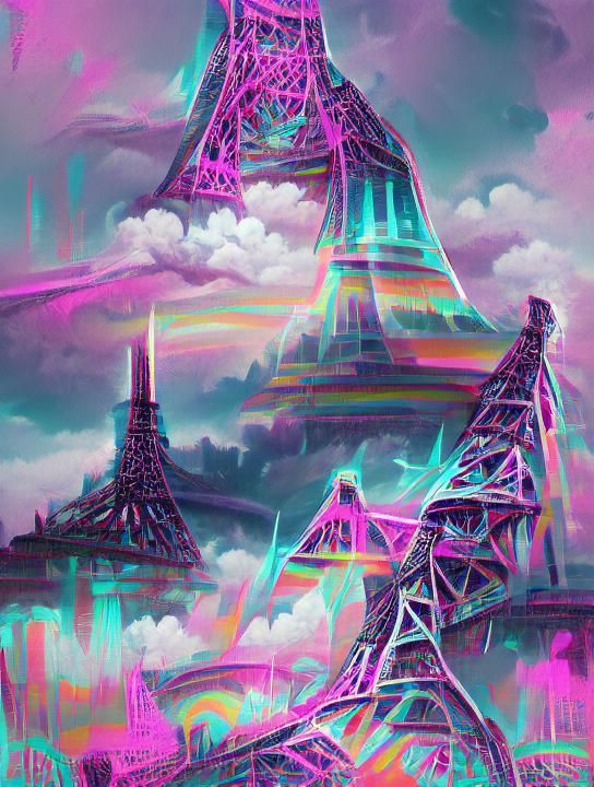Deconstructed Eiffel Tower - AI Generated Artwork - NightCafe Creator