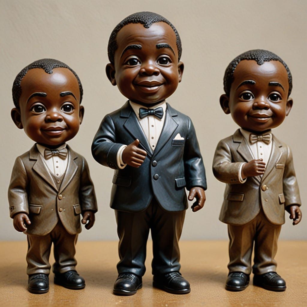 A clay character that looks like “Louis Armstrong, Roby William and ...