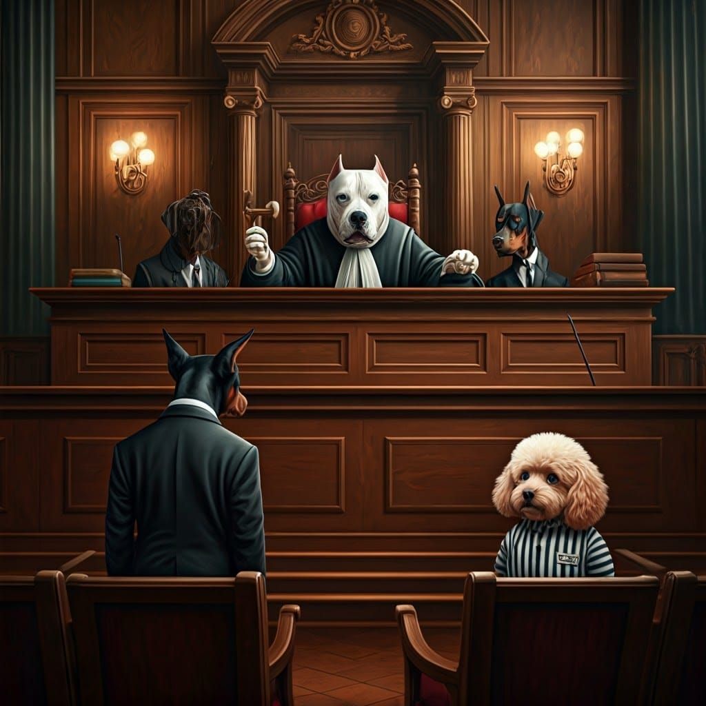 Dog Court: Dogo Argentino breed dog, short-haired, white with an evil ...