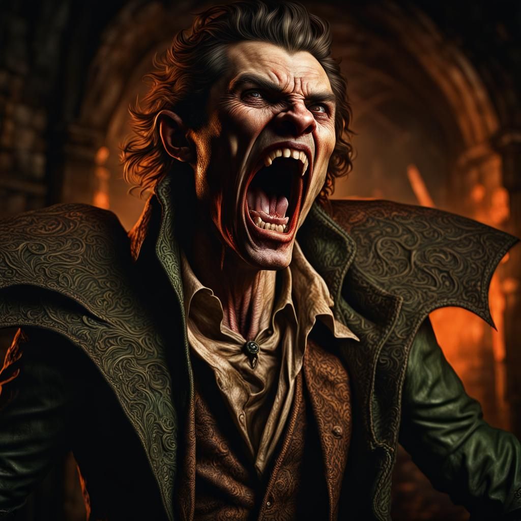 Screaming vampire - AI Generated Artwork - NightCafe Creator