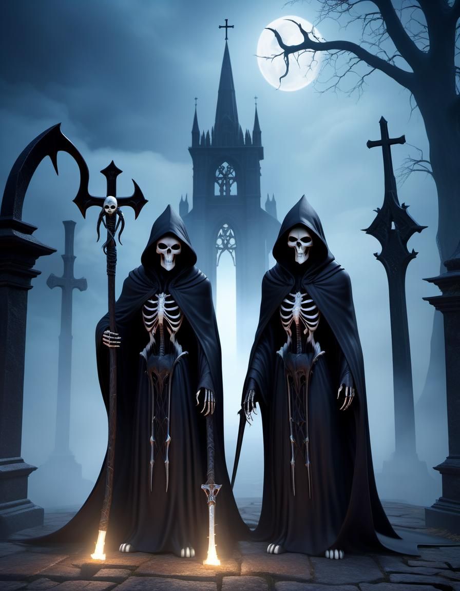 Grim Reaper skeletons - AI Generated Artwork - NightCafe Creator